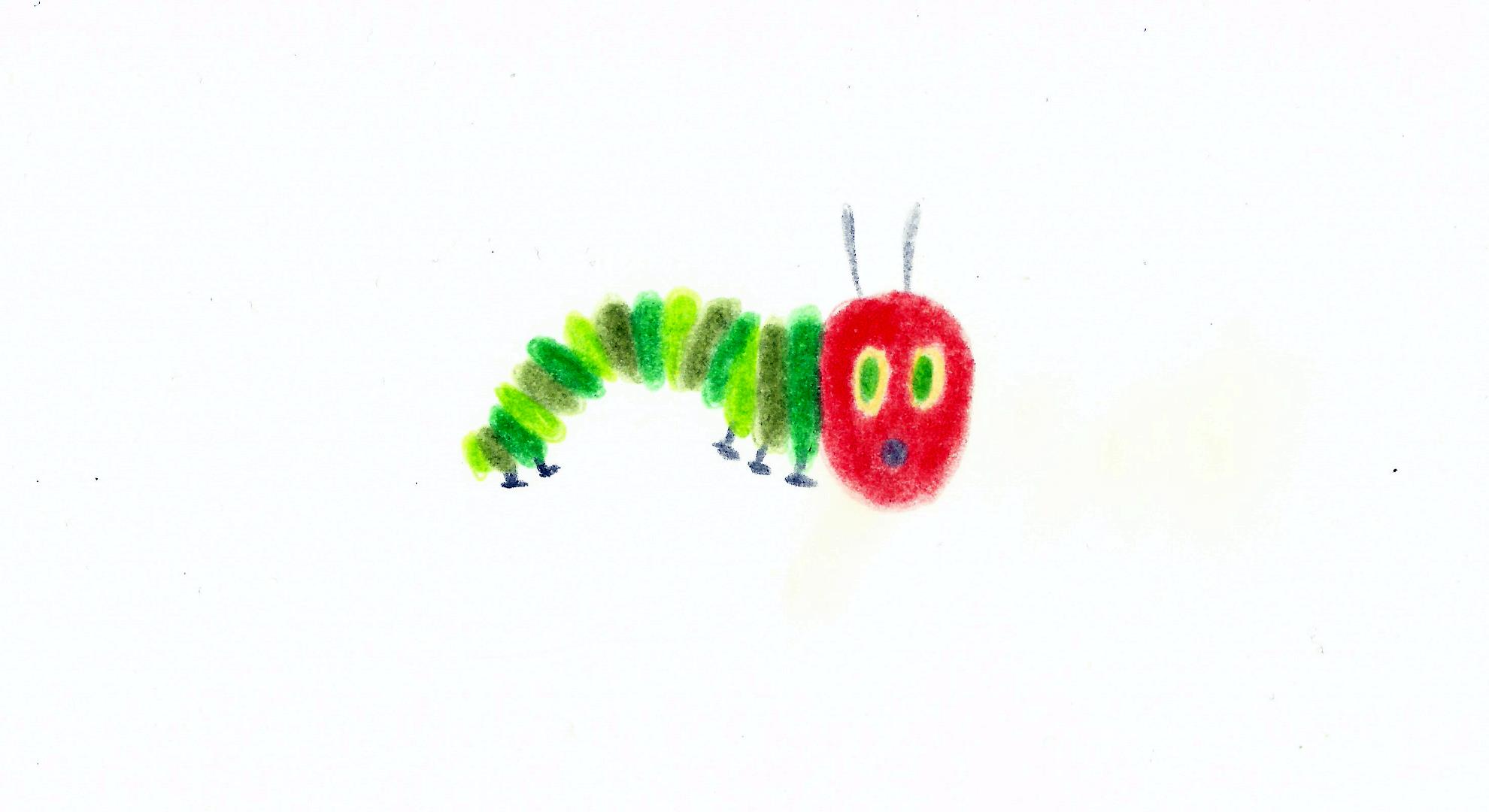 How to draw a Mini Very Hungry Caterpillar only with Color Pencils ...